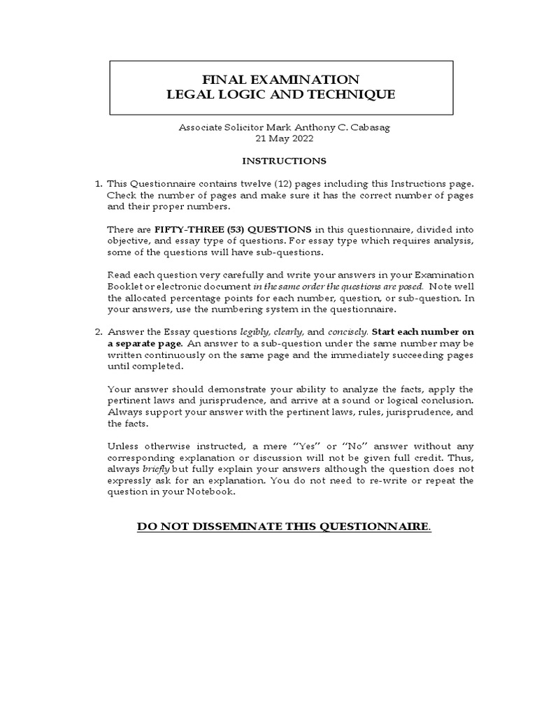 LJD 1204 Final Exam | PDF | Argument | Deductive Reasoning