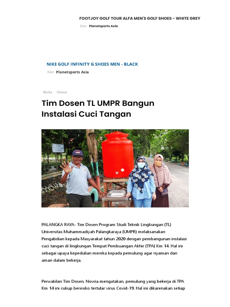 Tim Dosen TL UMPR Bangun Instalasi Cuci Tangan - Kalteng - Co - Selalu Update & Menginspirasi | PDF