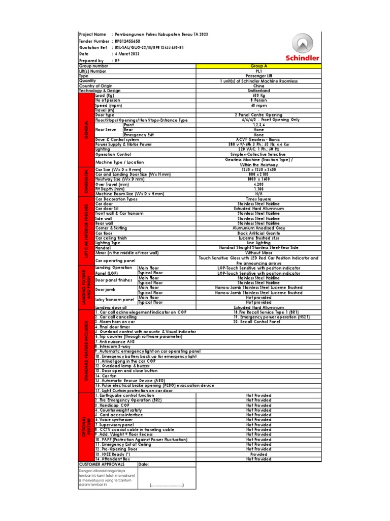 Spec | Descargar gratis PDF | Elevator | Door