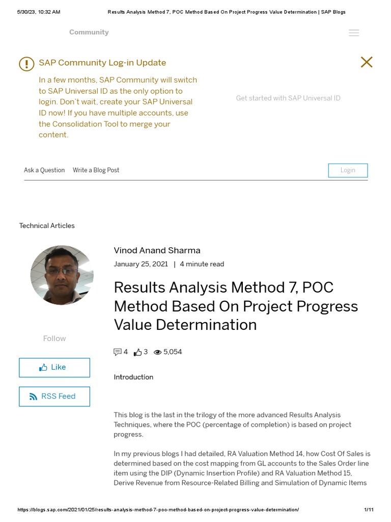 Results Analysis Method 7, POC Method Based On Project Progress Value ...