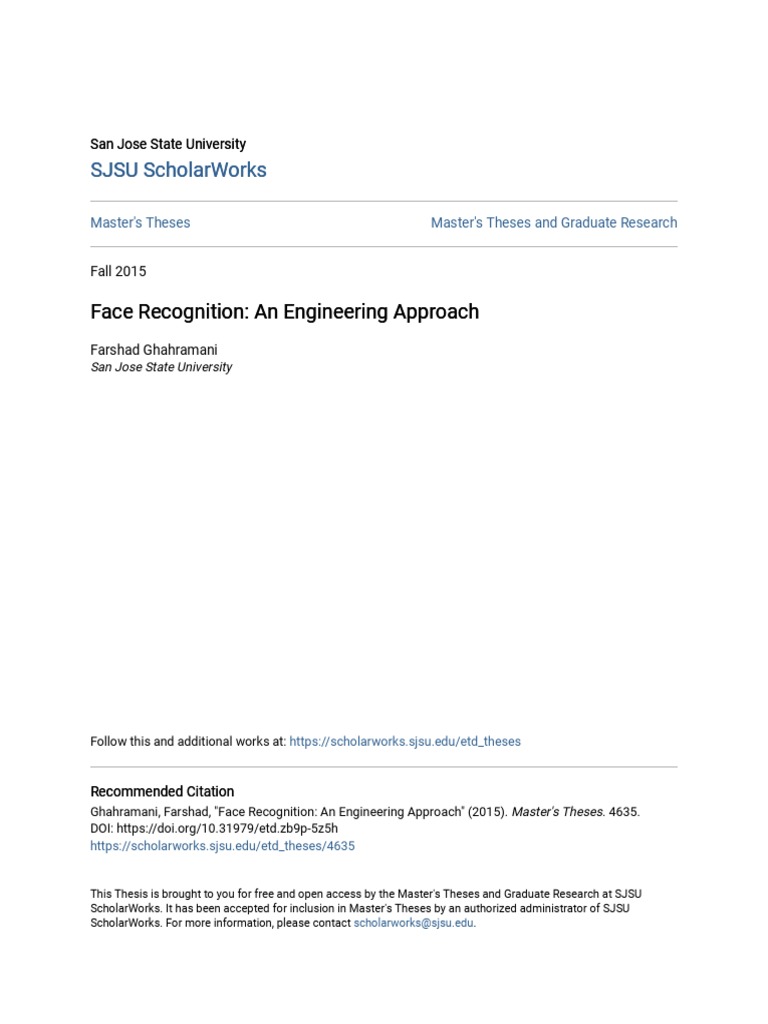 Face Recognition_ An Engineering Approach | PDF | Principal Component ...