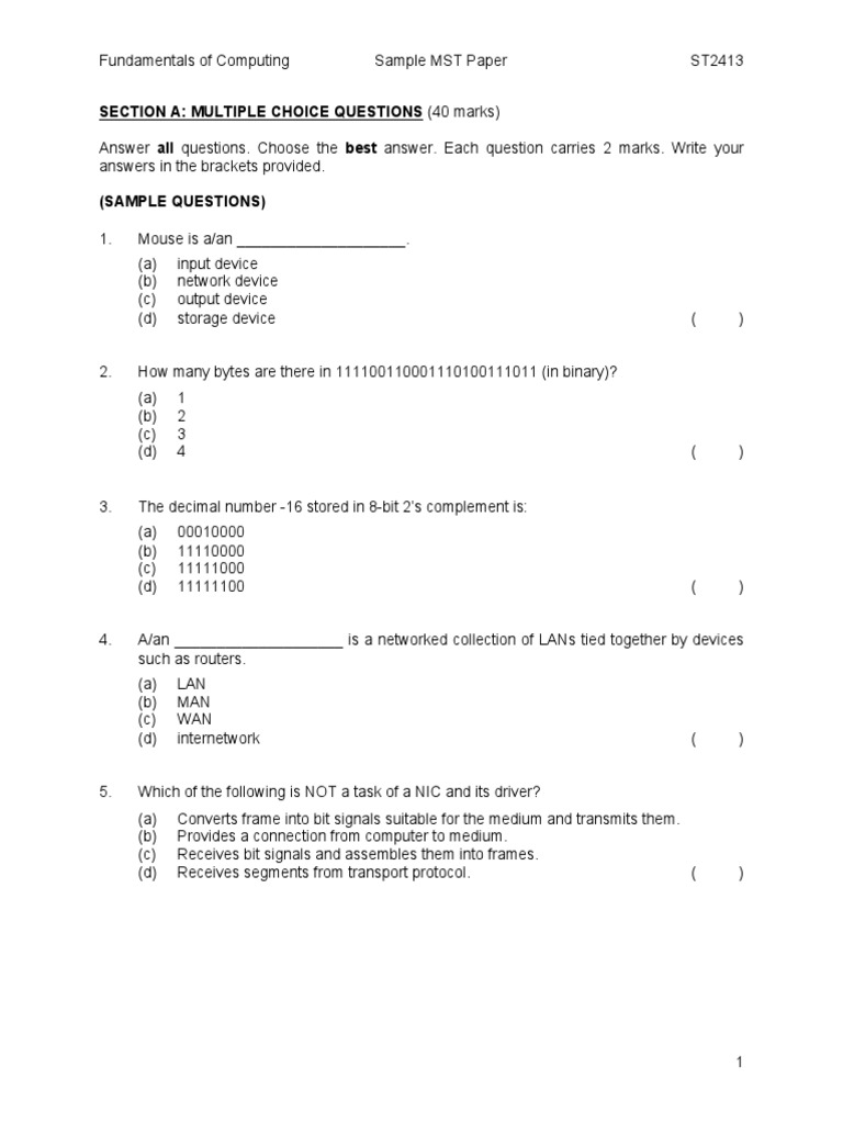 ST2413 FOC Sample MST Paperv1.1 | Download Free PDF | Computer Network ... ST2413 FOC Sample MST Paperv1.1 | Download Free PDF | Computer Network ...