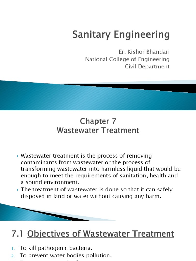 Sanitary Engineering Chapter 7 | PDF | Sewage Treatment | Water Treatment