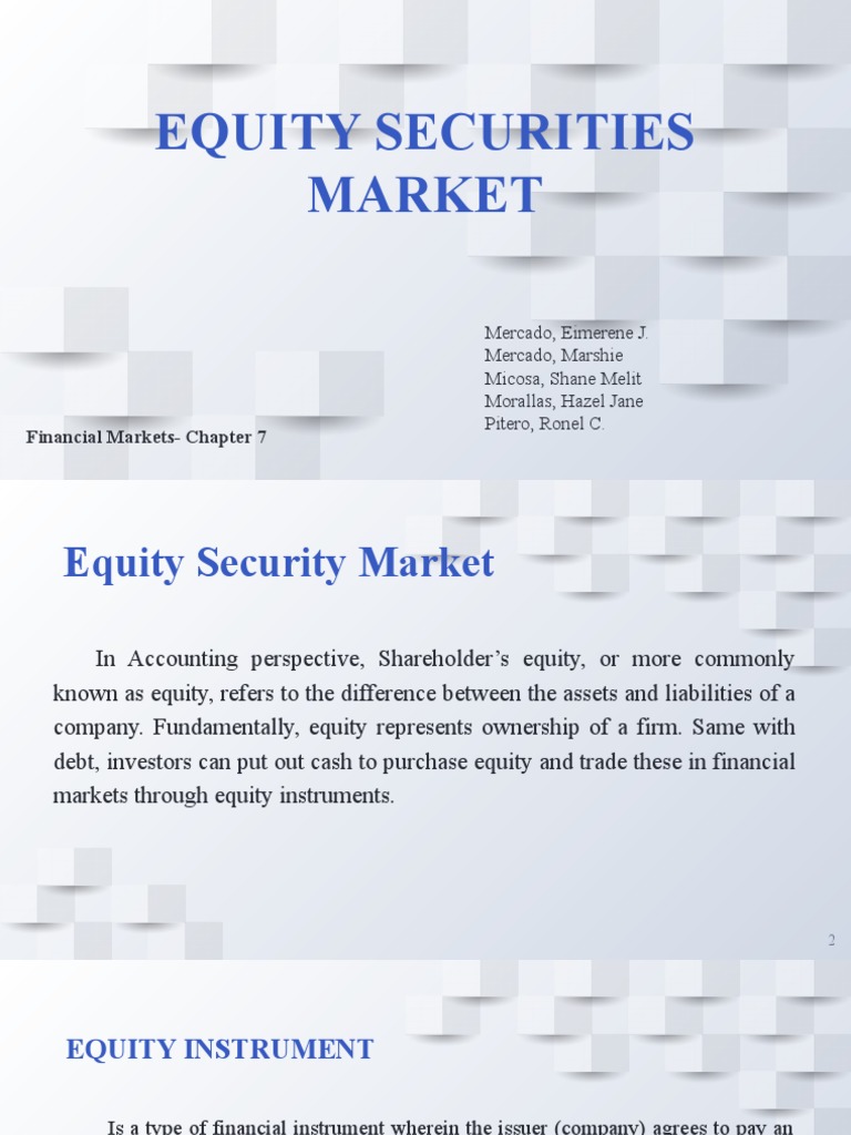 Understanding Equity Securities and Markets | PDF | Stocks | Preferred ...