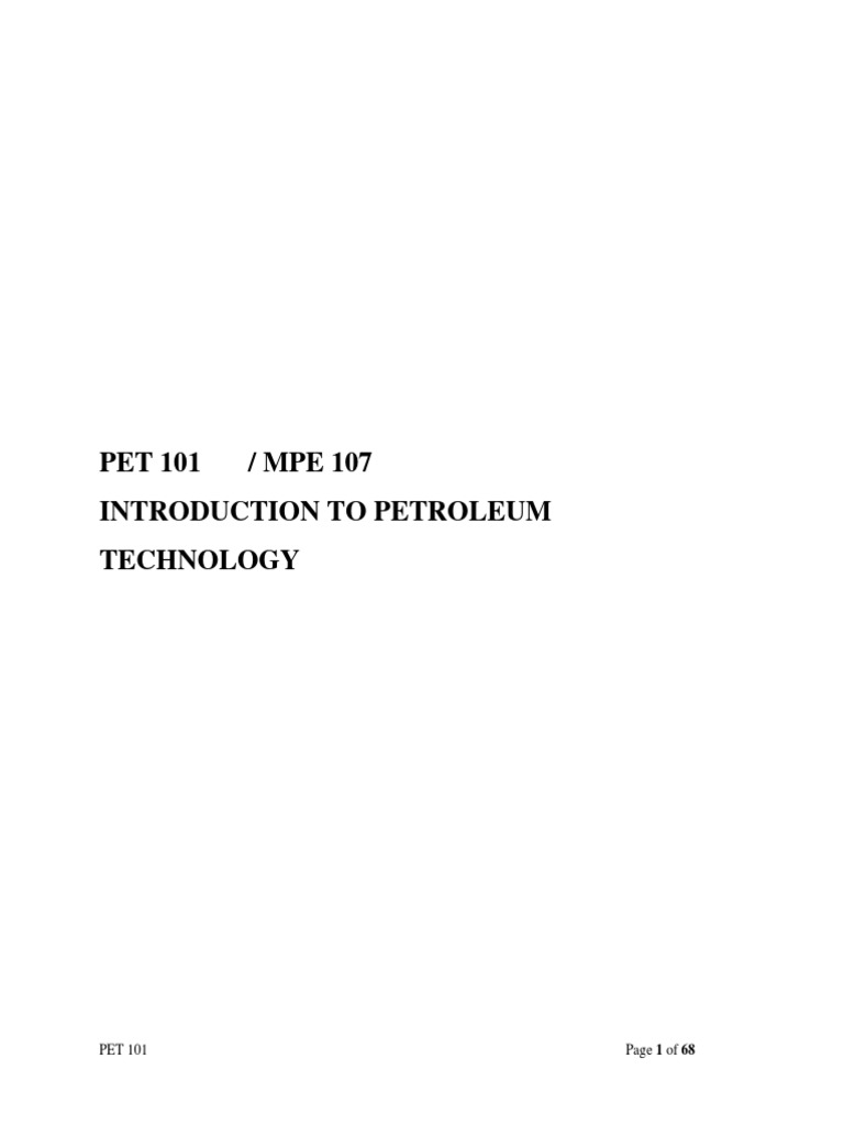 PET 101 Notes | PDF