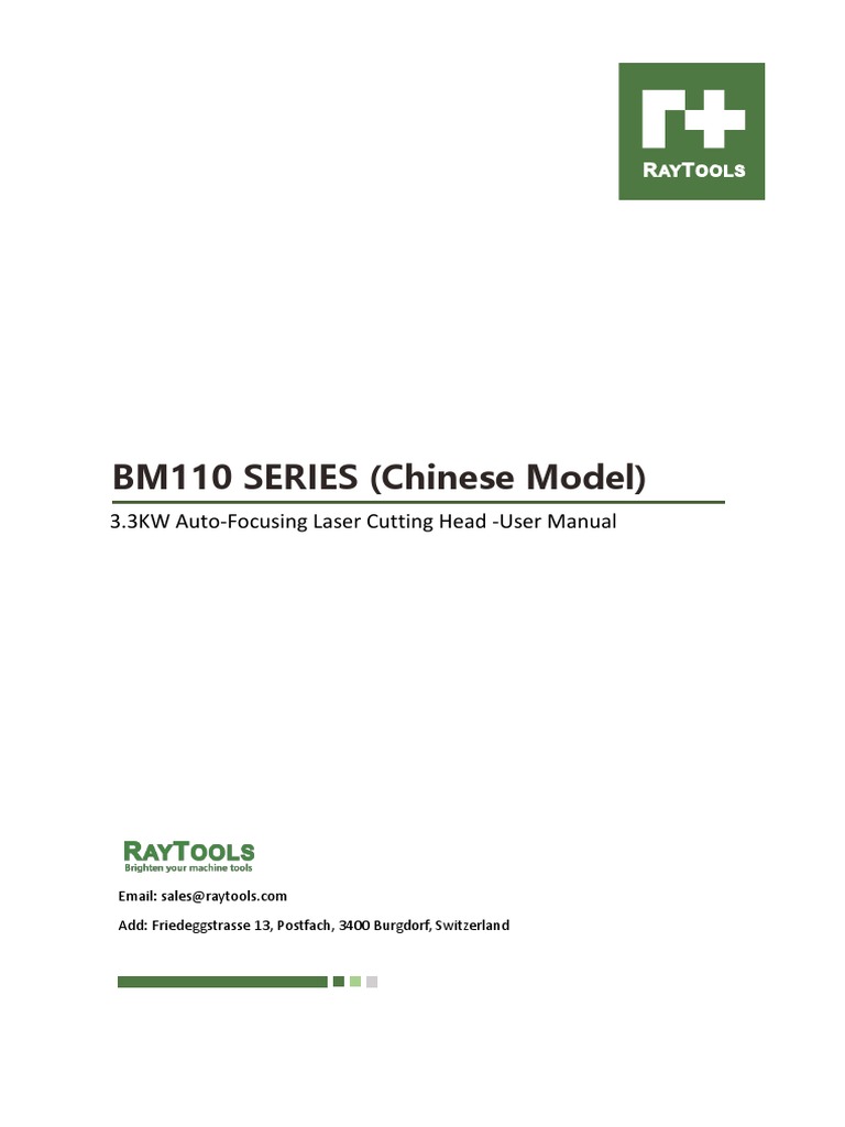 BM110 Manual | PDF | Optical Fiber | Laser