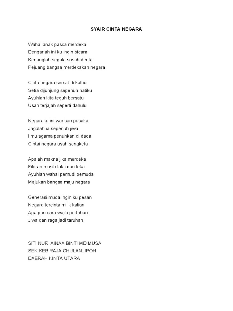 Syair Cinta Negara | PDF