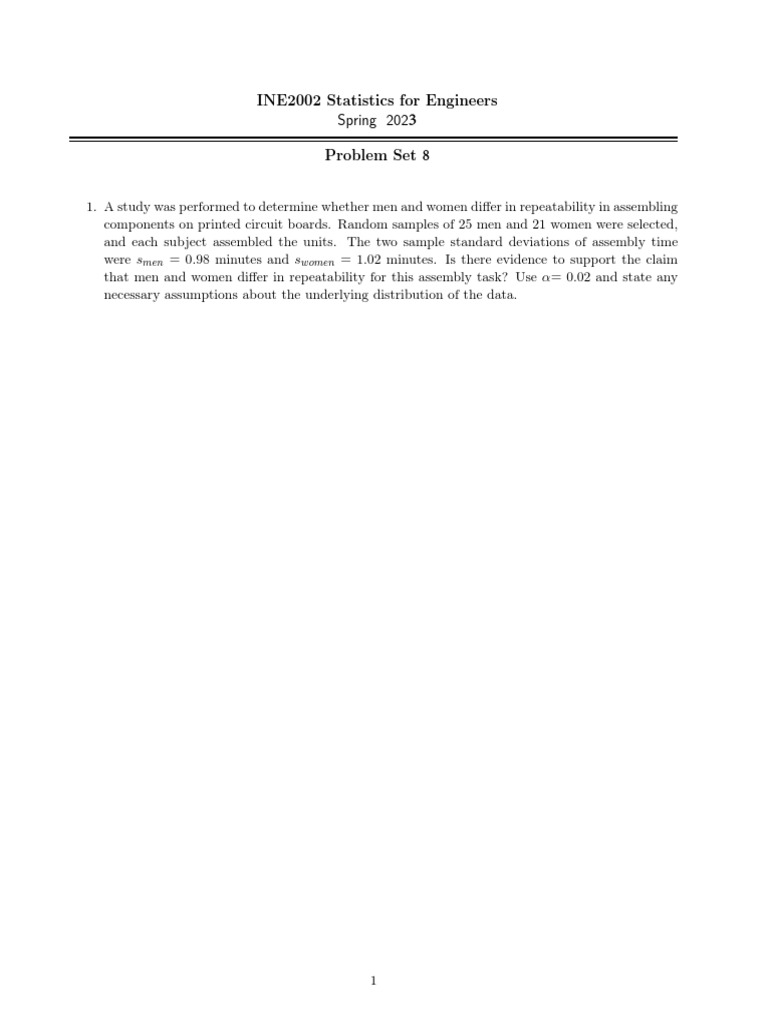 Statps8 2023 | PDF | P Value | Standard Deviation