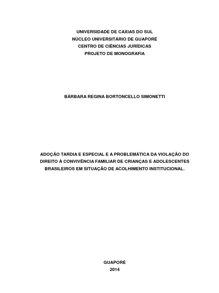 Modelo de Projeto TCC I - UCS | PDF