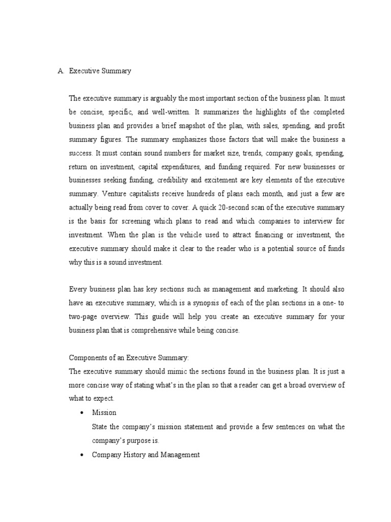 Executive Summary, Mission, Goals, Objective | PDF | Goal | Strategic ...