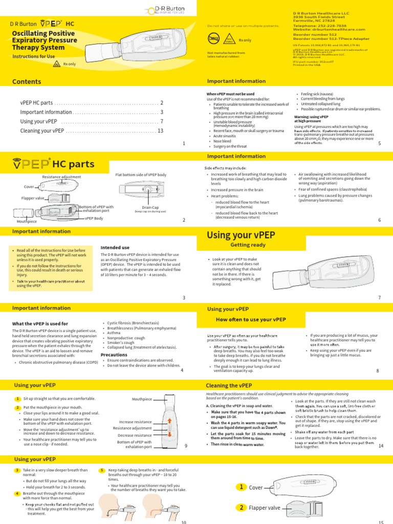 512 vPEP HC IFU PN 352rev07.1 Webview Version 1 | PDF | Chronic ...