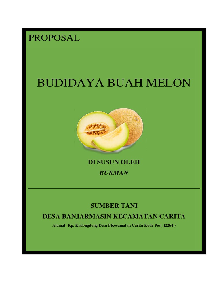 Proposal Budidaya Melon Rukman | PDF