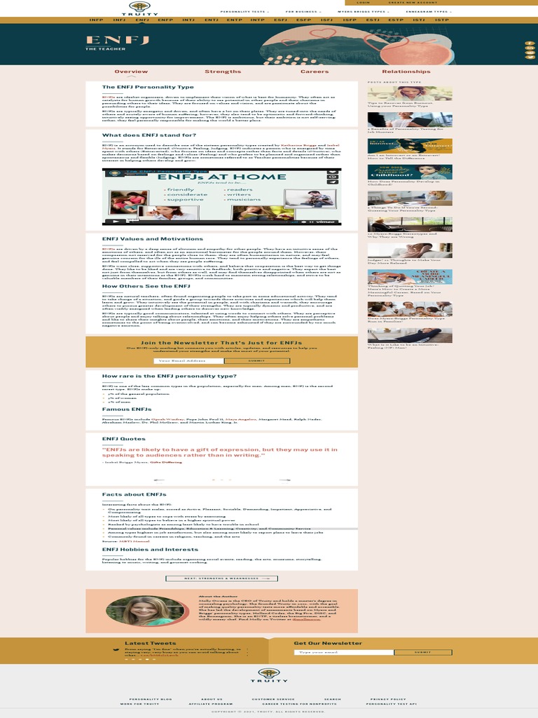 All About the ENFJ Personality Type | Truity | PDF | Personality Type ...