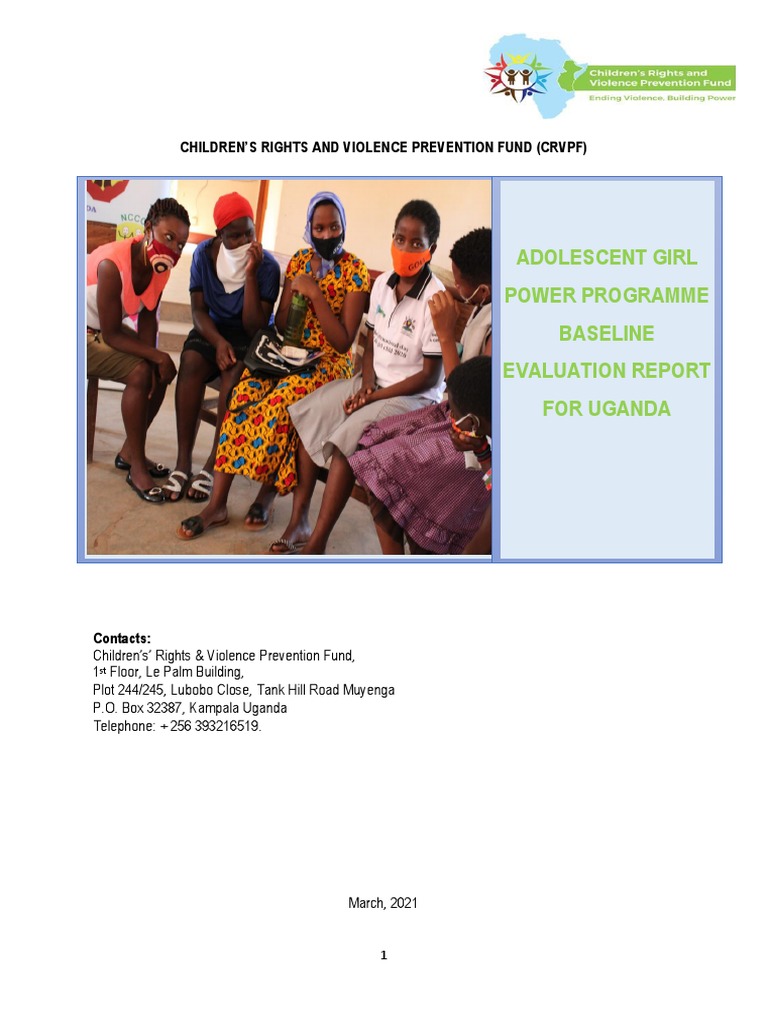 CRVPF AGPP Baseline Study Report For Uganda Power Analysis | PDF | Adolescence | Sampling ...