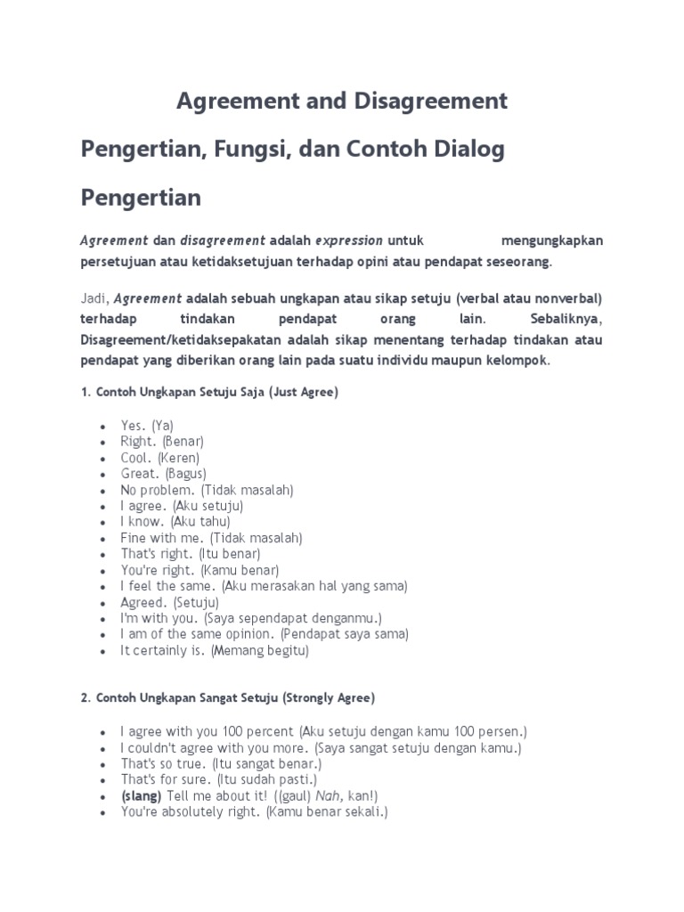 Agreement and Disagreement | PDF