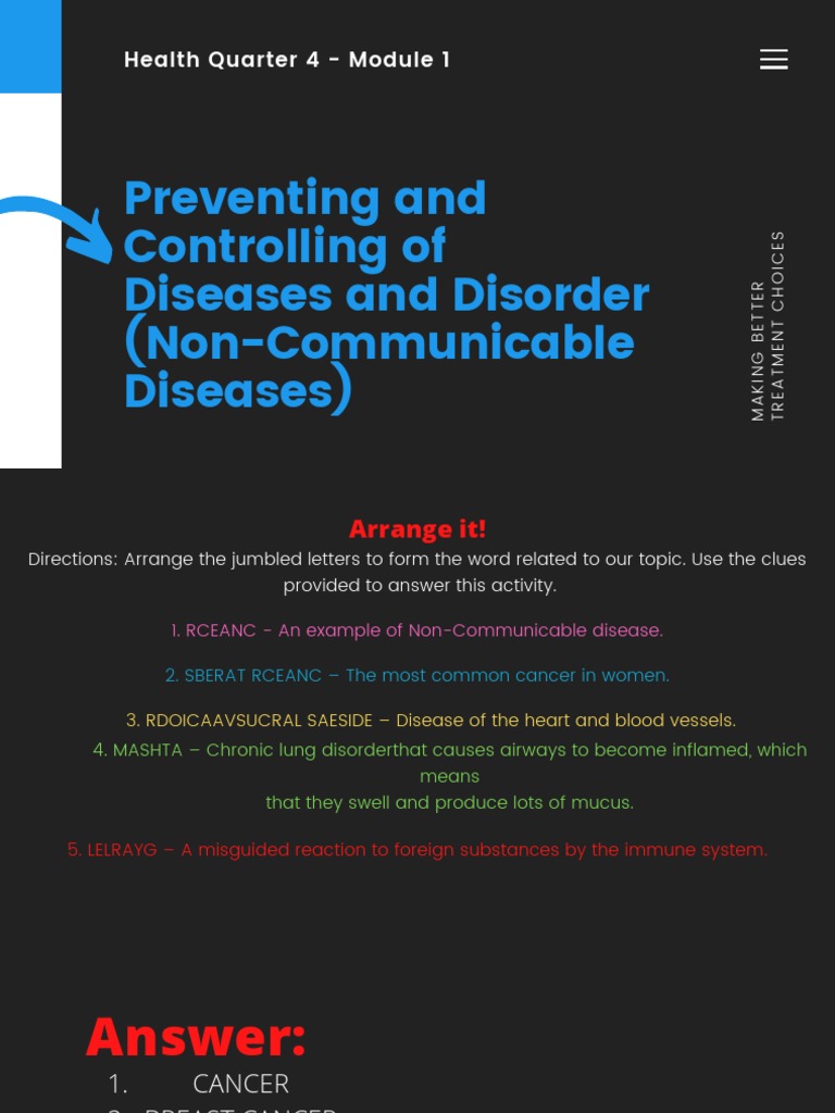 Non-Communicable Diseases Overview | PDF | Wellness