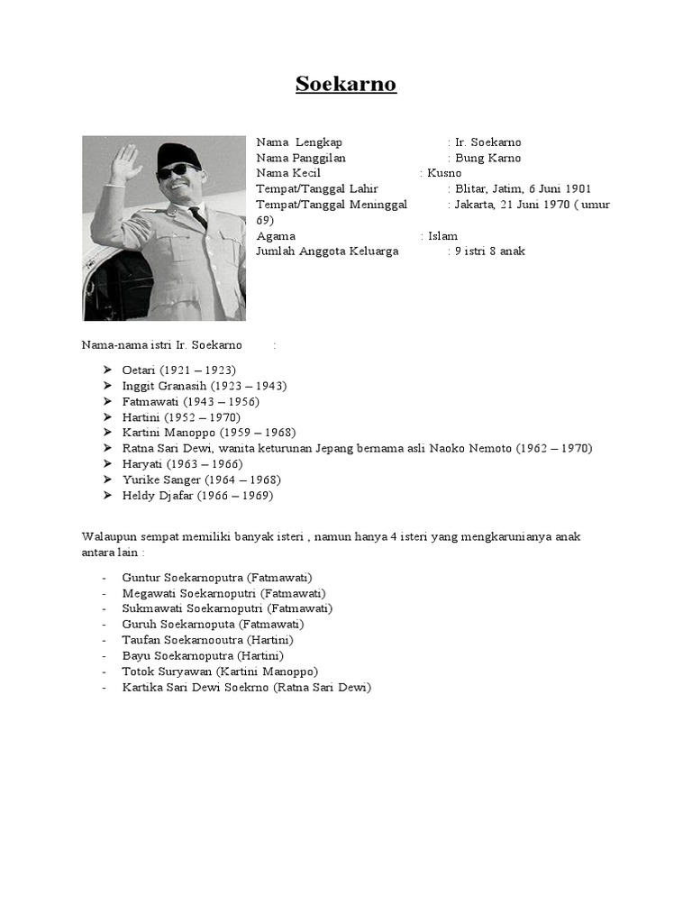 Soekarno: Presiden dan Keluarga | PDF