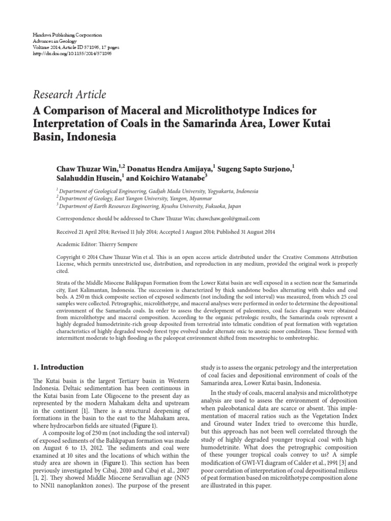 A Comparison of Maceral and Microlithotype Indices | PDF