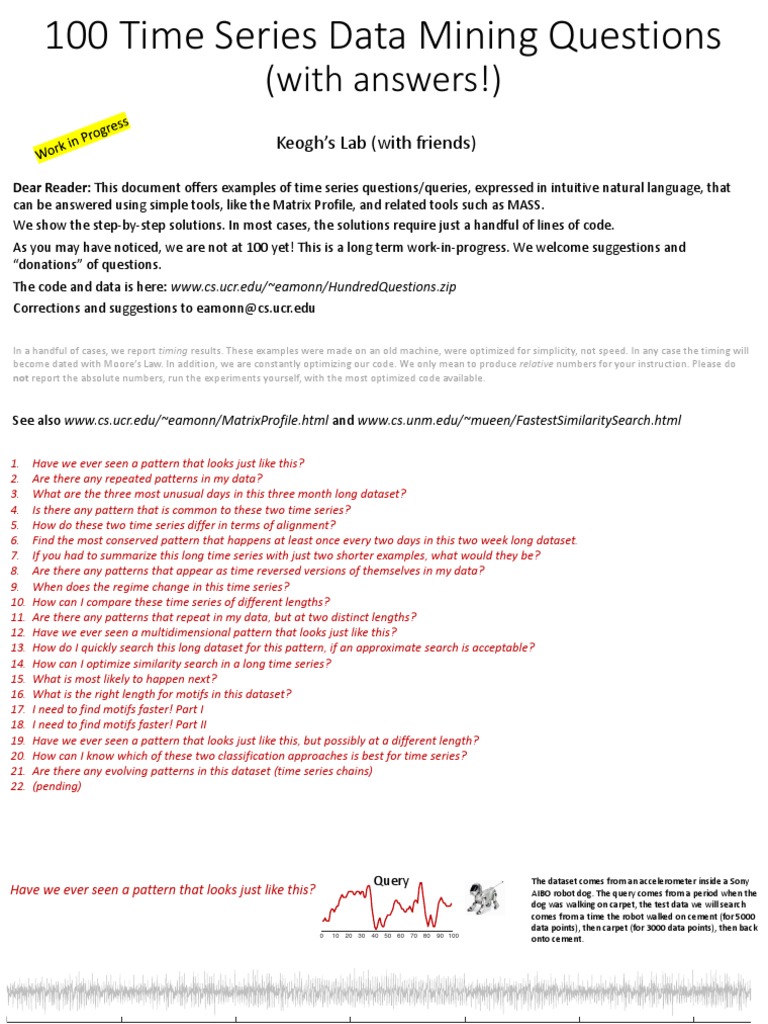 100 Time Series Data Mining Questions With Answers | PDF | Teaching Methods & Materials
