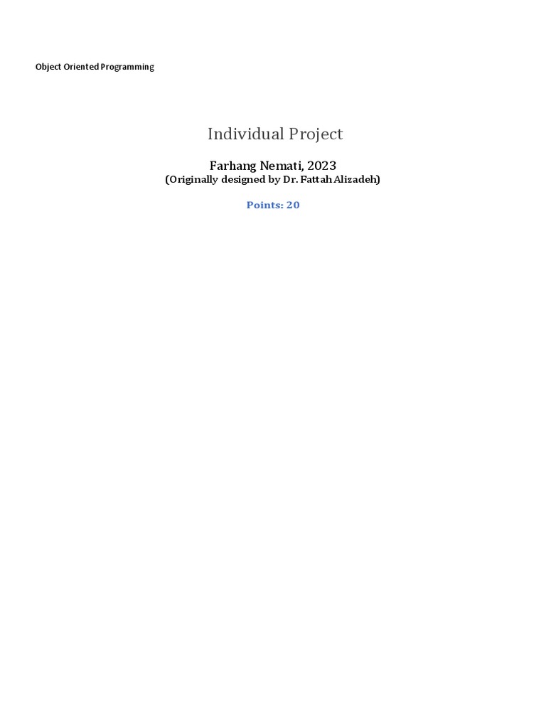 Oop Project | PDF | Object Oriented Programming | Computer Programming Oop Project | PDF | Object Oriented Programming | Computer Programming