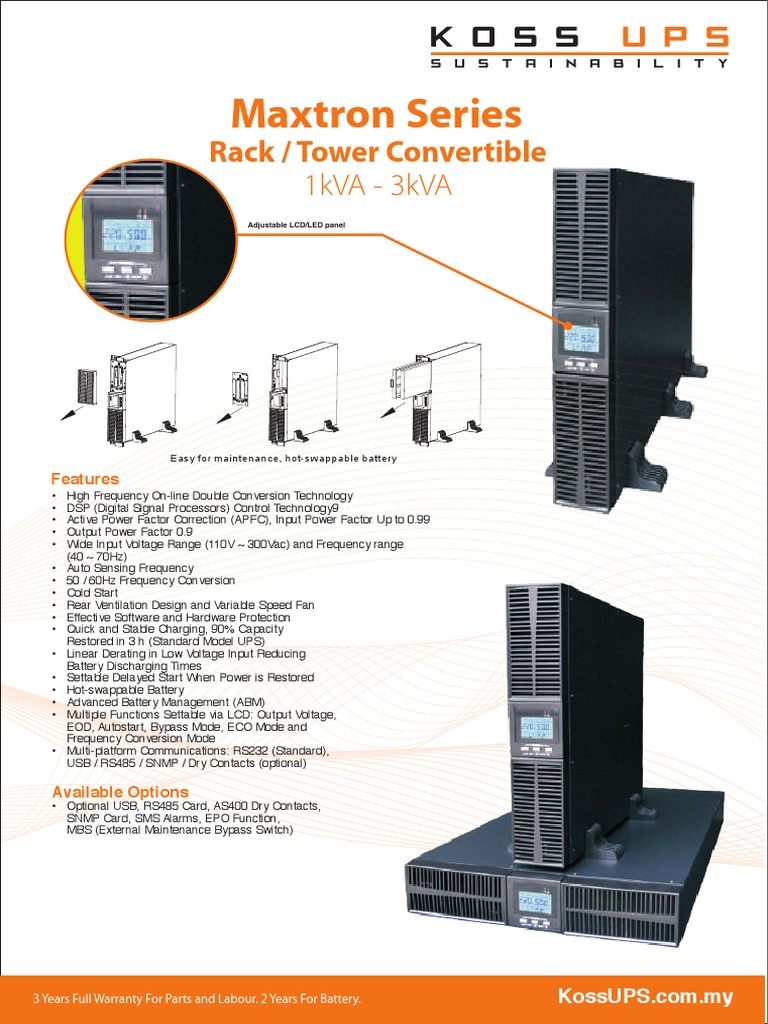 Maxtron Series RT 1KVA 3KVA | PDF | Alternating Current | Computing