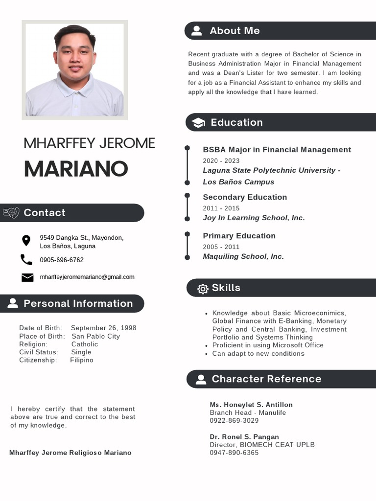 Mharffey Jerome Mariano CV | PDF