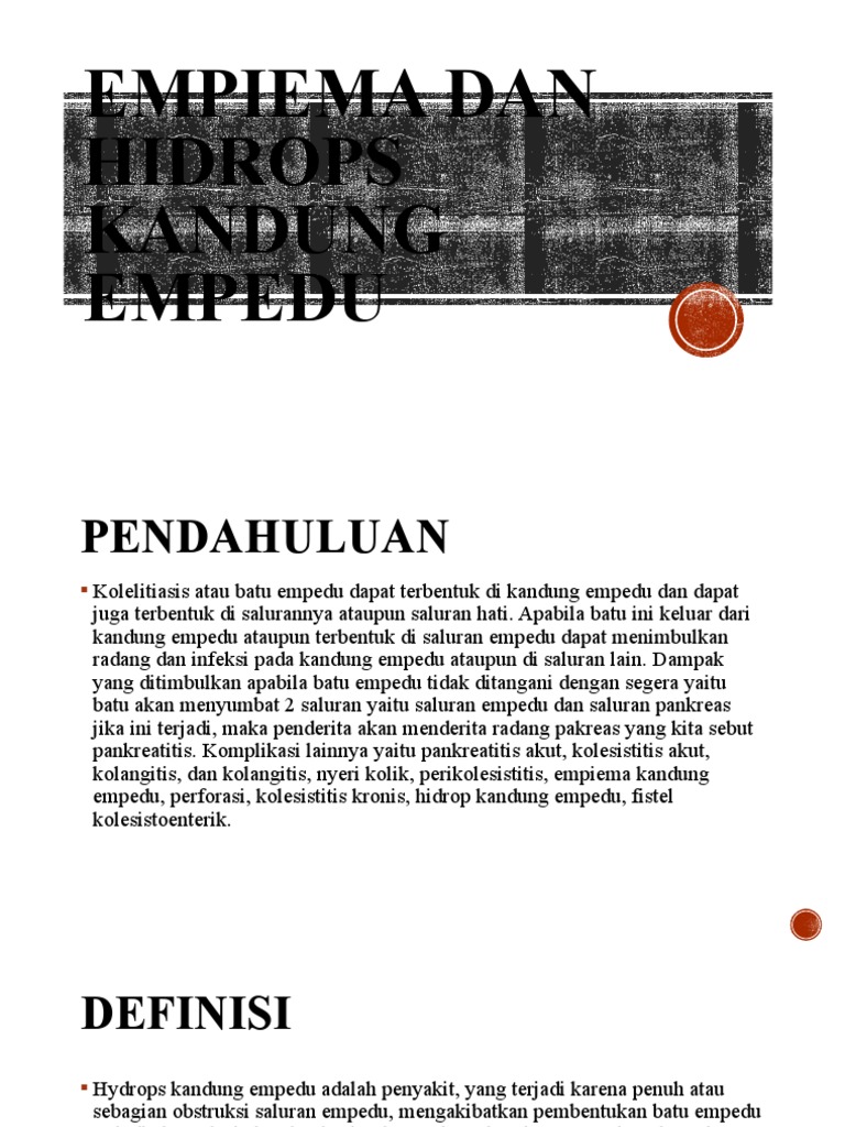 Empiema Dan Hidrops Kandung Empedu | PDF