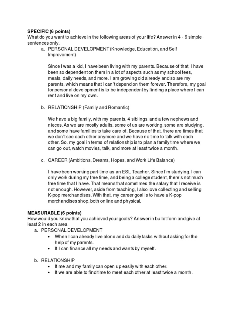 My Long Term Goals in Life | PDF | Goal | Experience