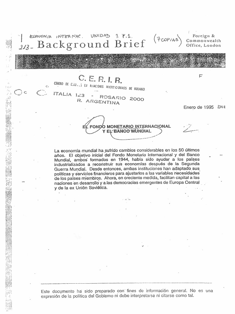 EL FMI y EL BM | PDF