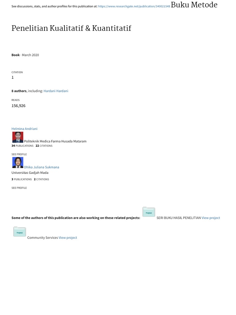 Ebook - Metopen Kualitatif Kuantitatif | PDF