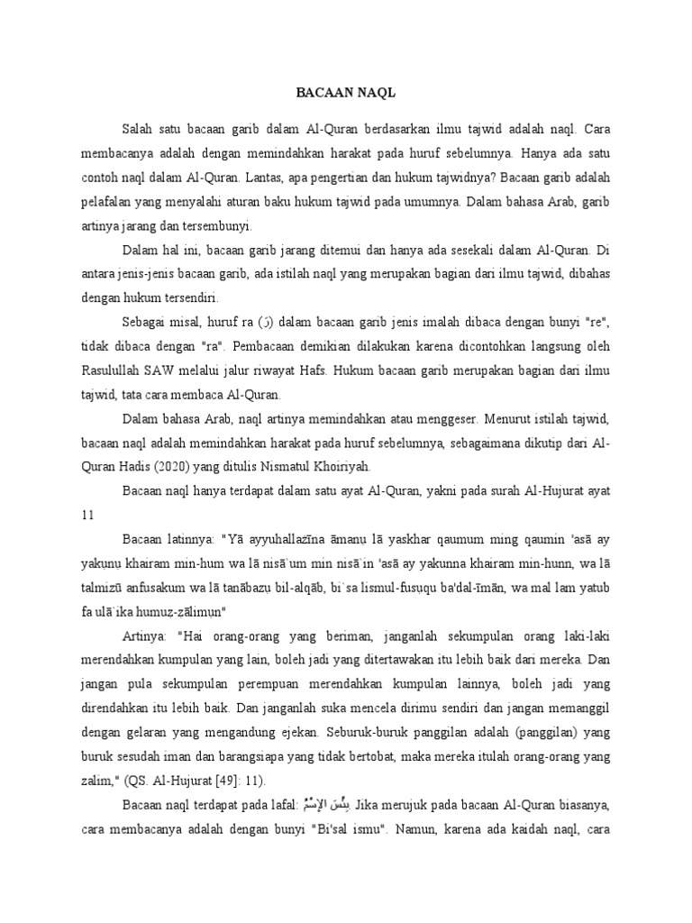 Bacaan Naql | PDF
