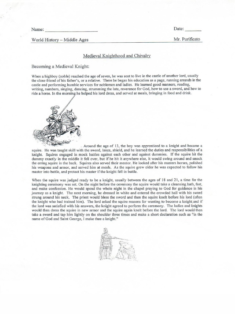 Knighthood and Chivalry | PDF