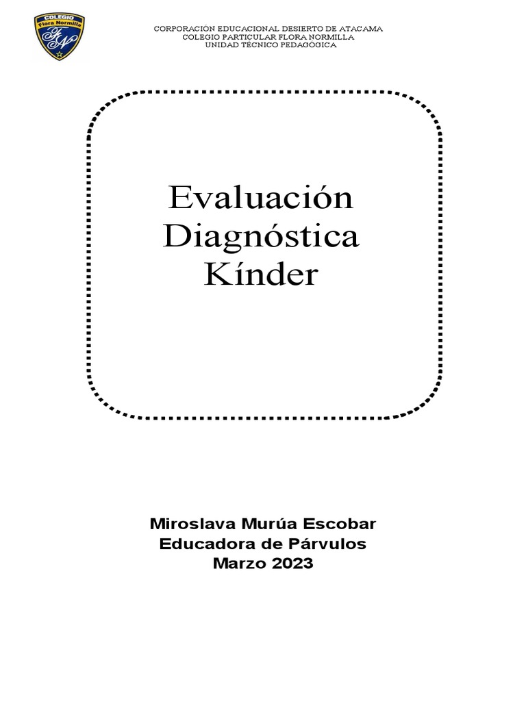 Evaluacion Diagnostica Kinder Pdf 4983
