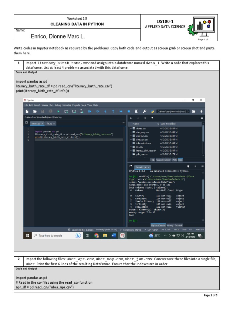 DS100-1 WS 2.5 Enrico, DM | PDF | Comma Separated Values | Software Development