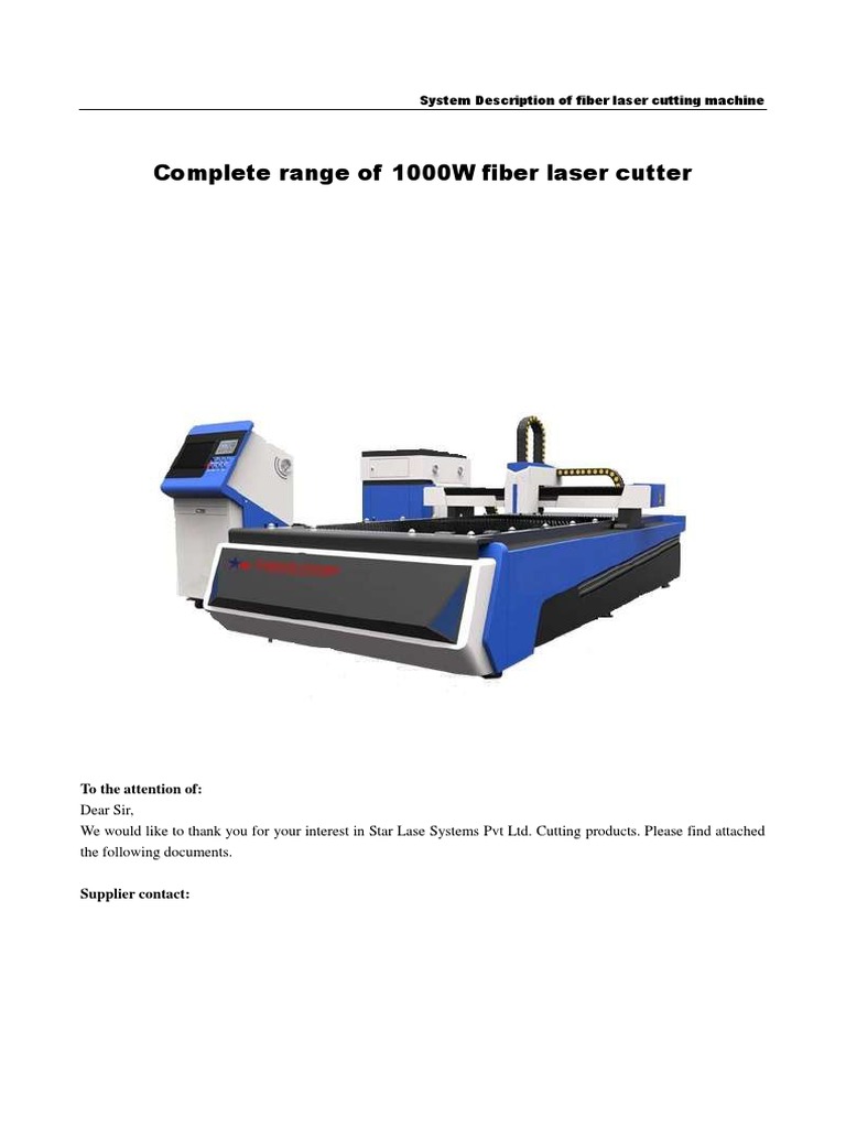 Fiber Laser Cutting Machine Pdf Optical Fiber Numerical Control