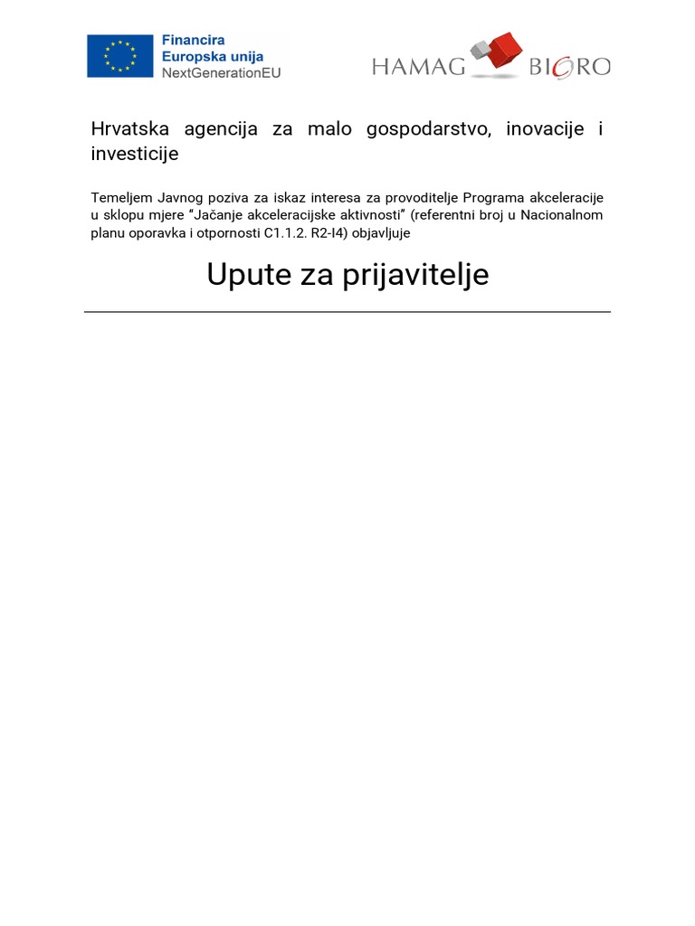 UzP Iskaz Interesa Akcelerator - 1 Izmjena | PDF