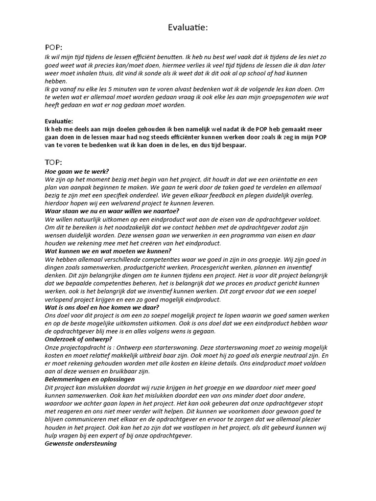 Evaluatie Lotte Van Der Werff | PDF