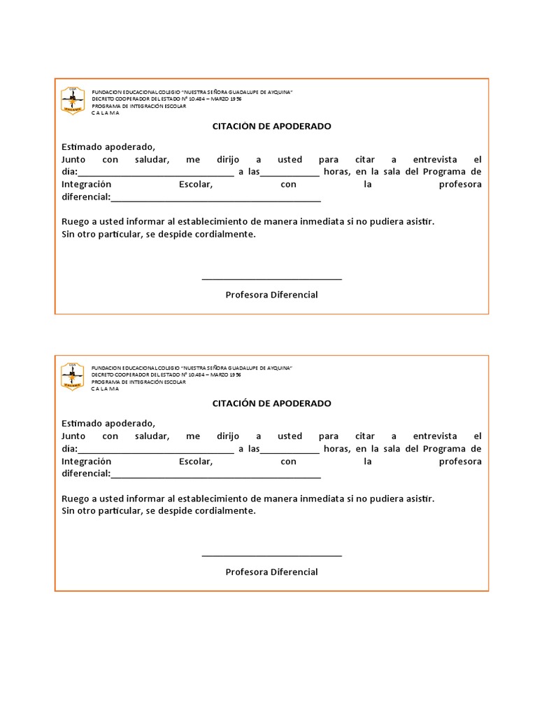Comunicación - Citación Apoderados | PDF | Crecimiento personal y profesional