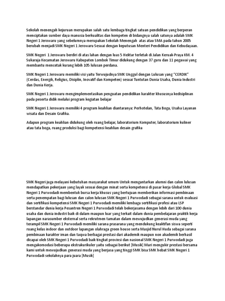 NASKAH PROFIL SEKOLAH | PDF