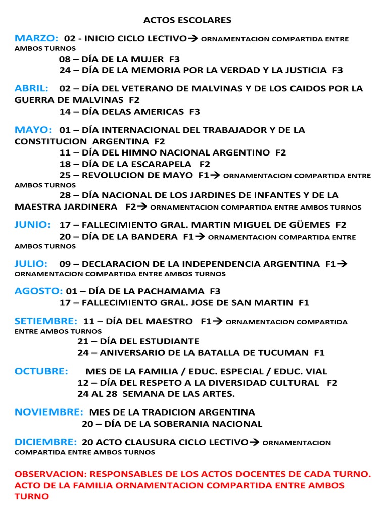 Actos Escolares | PDF