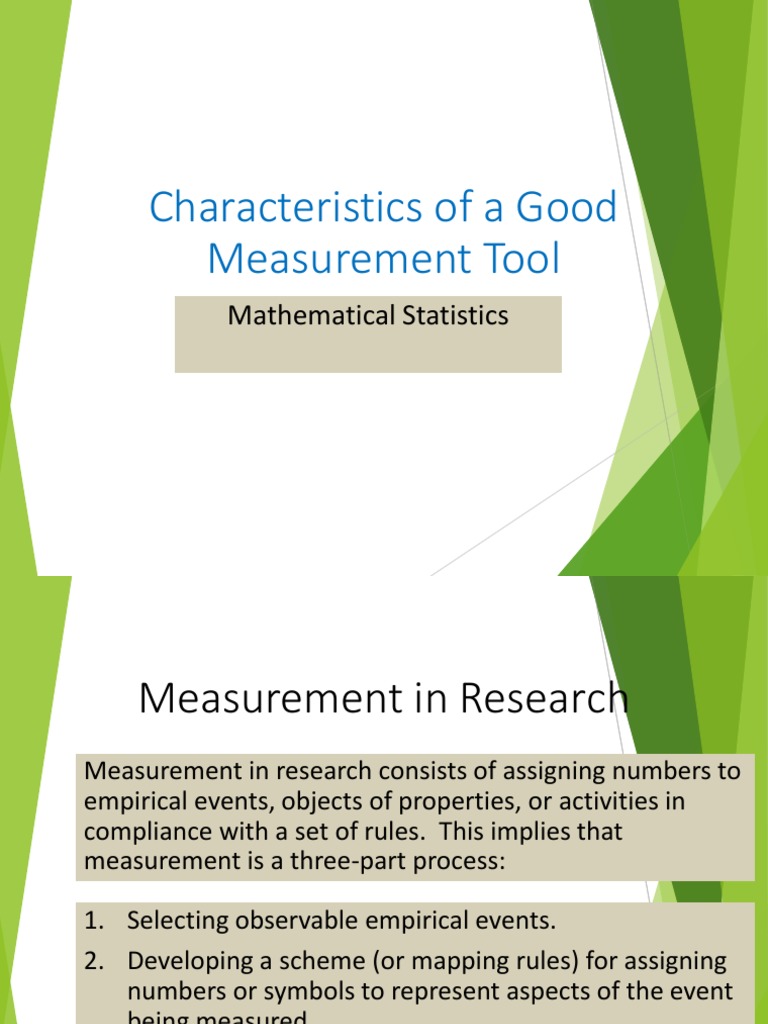 Module 2a Characteristics of A Good Measurement Tool | PDF