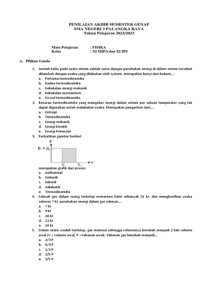 Soal Fisika 2023 Semester 2 Rem | PDF