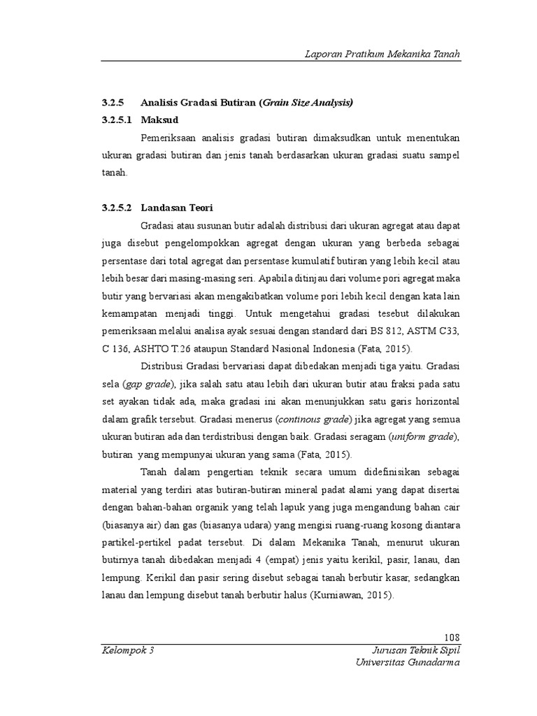 Analisis Gradasi Butiran Tanah | PDF