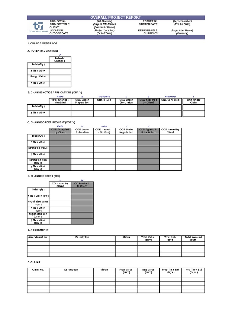 Change Order Status Log | PDF