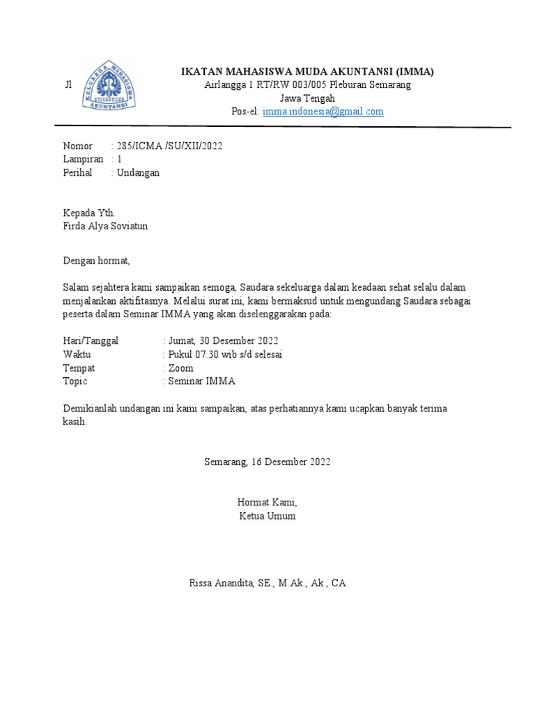 Latihan Mail Merge - Dimas - 333 | PDF