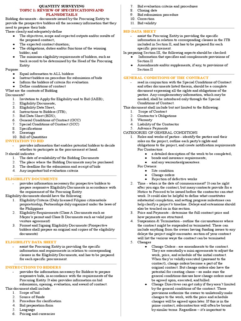 Quantity Surveying Notes | PDF | Concrete | Cement