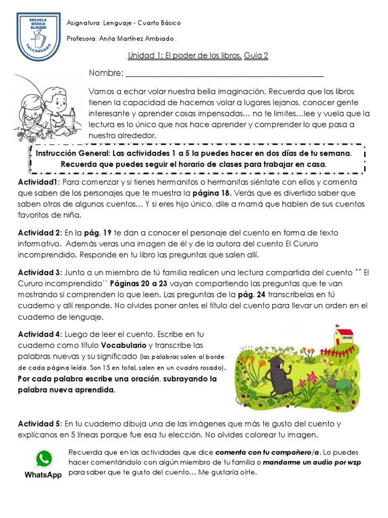 Actividades de Lectura Cuarto Básico | PDF | Ciencia cognitiva ...