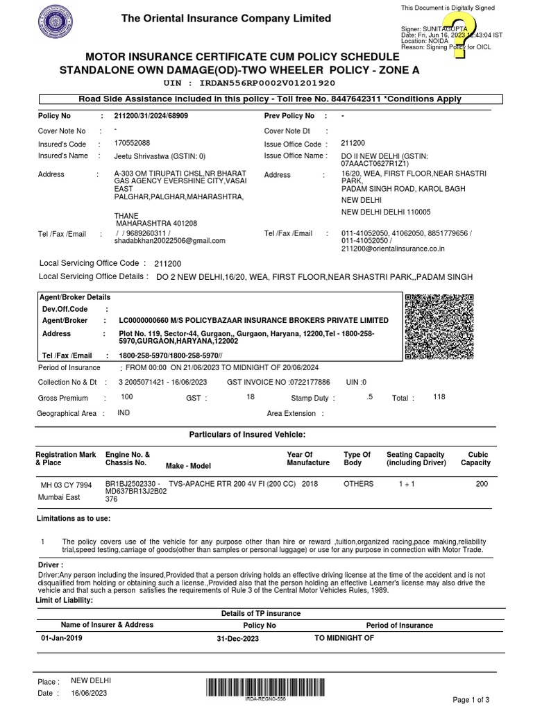 Policy | Download Free PDF | Insurance | Deductible