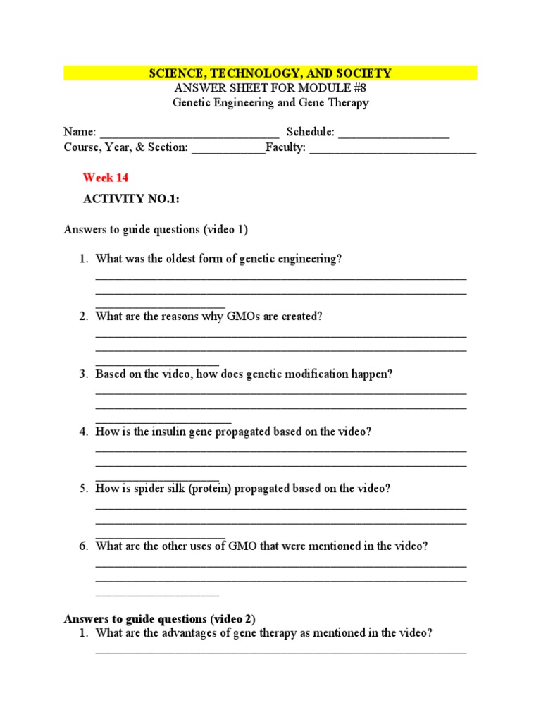 STS - Module8 - Answer Sheet | PDF