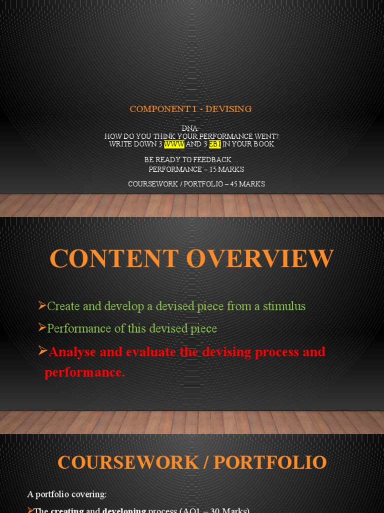 GCSE DRAMA COMPONENT 1 - Portfolio Questions | PDF | Psychology | Psychological Concepts